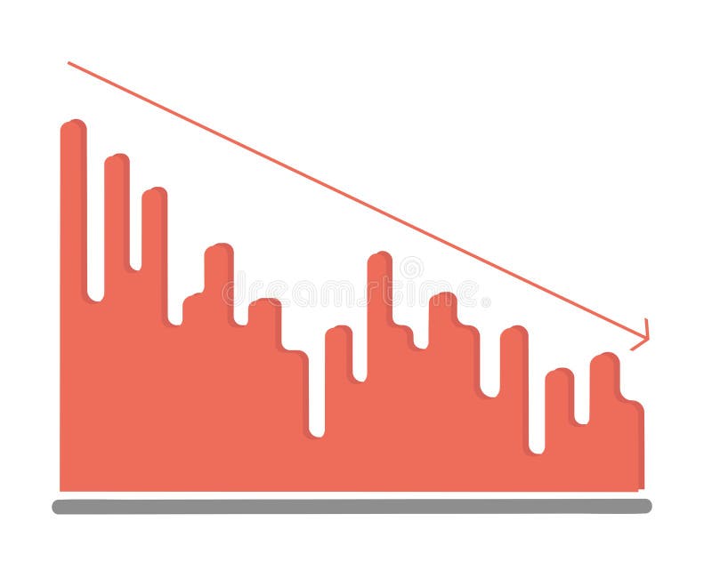 Drop Chart. Flat Illustration. Vector. Stock Vector - Illustration of ...
