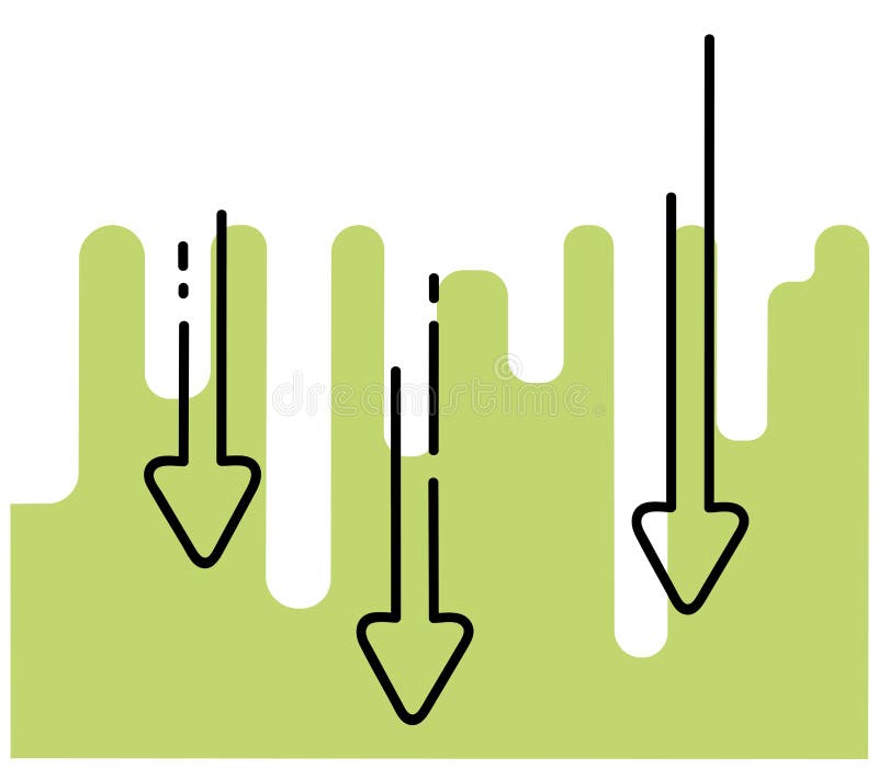 Arrows Show the Fall. Arrows Fall Down. Vector Illustration. Stock ...
