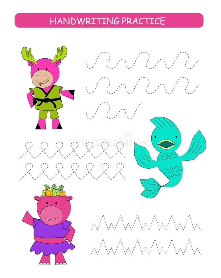 Handwriting Practice Worksheet. Educational Children Game. Writing ...