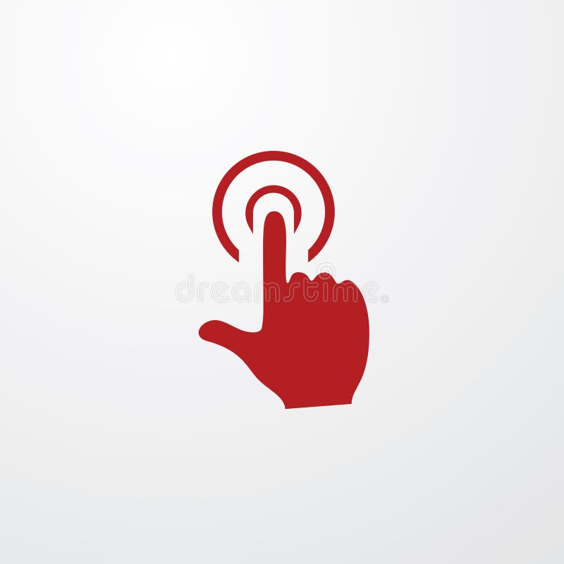 Red Select, Finger Touchscreen, Click, Mouse Icon. Stock Vector ...