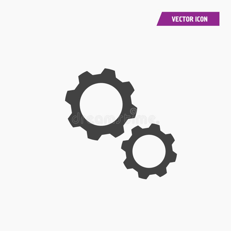 Black Settings Icon with Additional Gears Icon Stock Vector ...