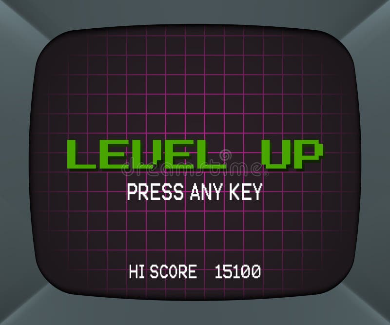 Level UP Icon, Game Screen. Vector Illustration with Arrow and Red ...