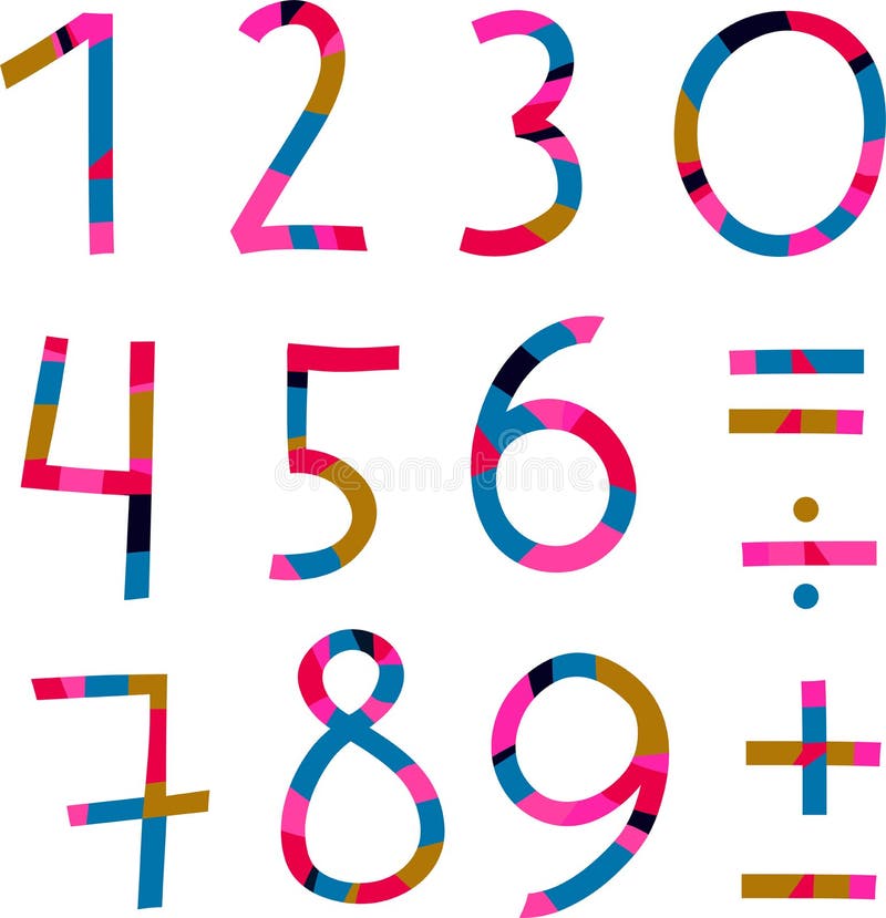 Numbers from 1 To 10 and Mathematical Signs Stock Vector - Illustration ...
