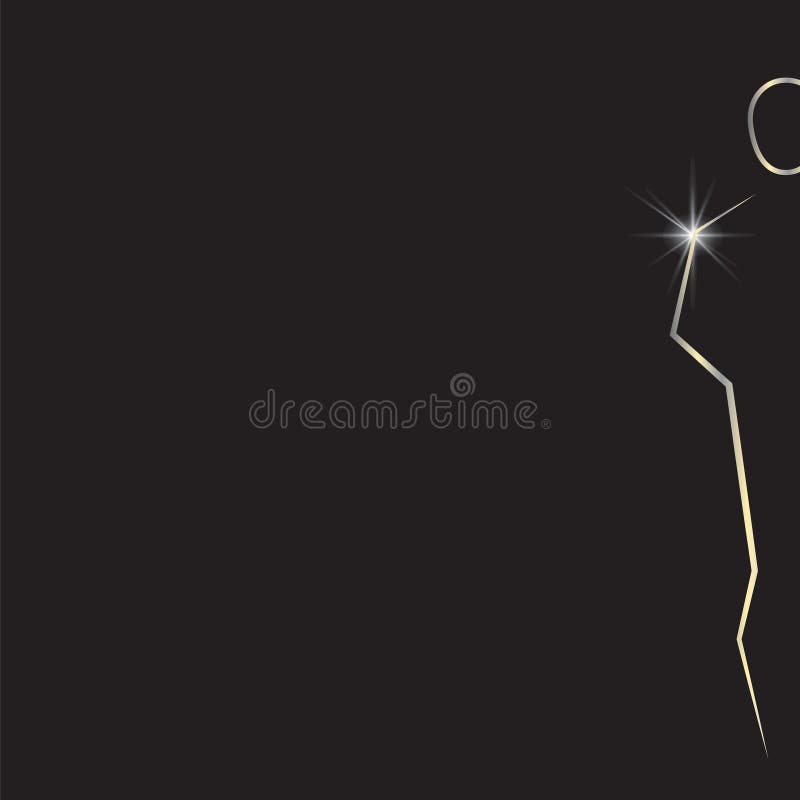 Silver Outline of a Man on a Black Background Stock Illustration ...