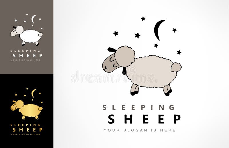 Sleeping Sheep, Moon and Star Logo Vector Stock Vector - Illustration ...