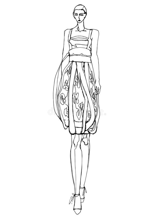 Line Drawing Fashion Models Stock Illustrations – 461 Line Drawing ...