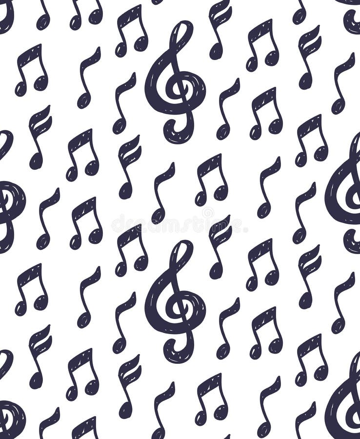 Musical Notes Seamless Vector Pattern Stock Vector - Illustration of ...
