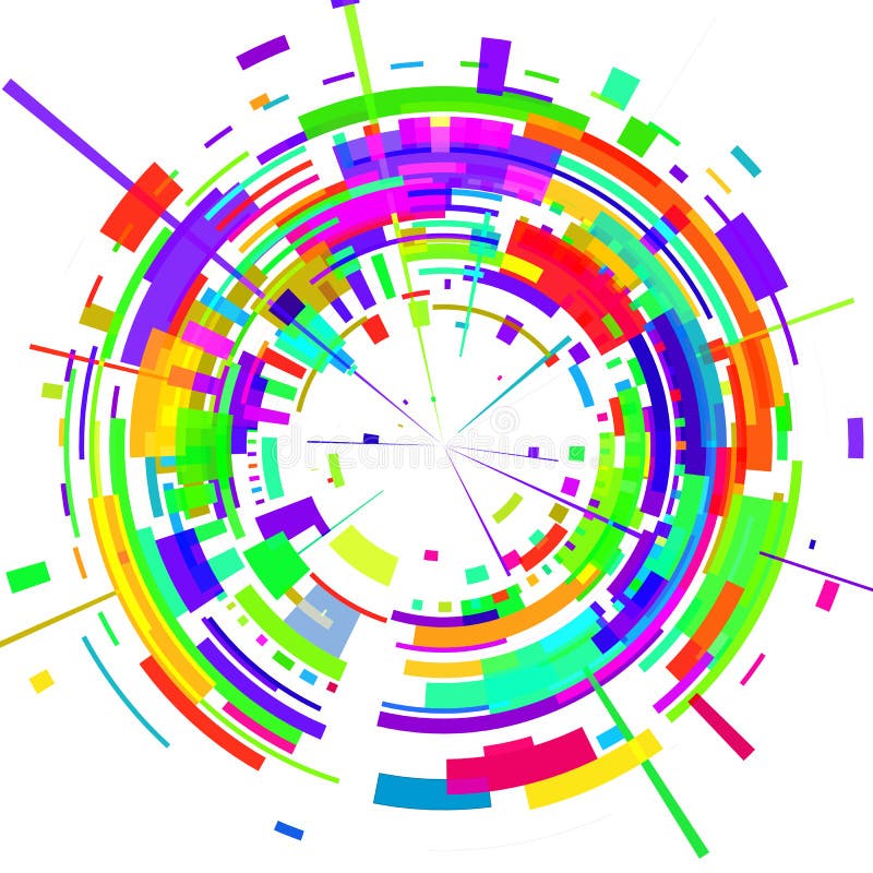 Disk Of Colored Geometric Shapes Stock Vector - Illustration of bright ...