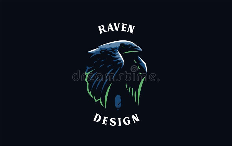 Flying Raven in Minimalist Style Stock Vector - Illustration of drawing ...