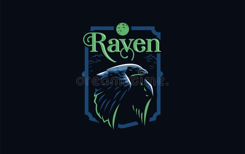 Minimalist Raven and Bear Logo Icon Vector Template, with Negative ...