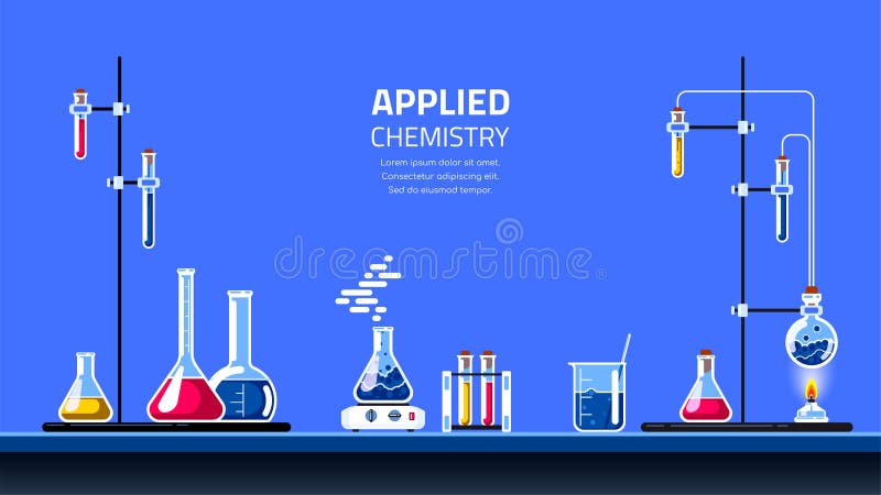Chemistry Concept Banner Design with Laboratory Equipment Stock Vector ...