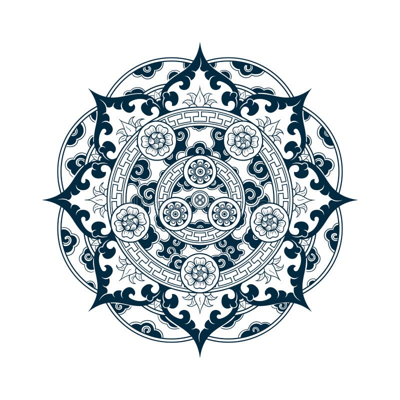 Tibetan Pattern Mandala Design Stock Vector - Illustration of ...