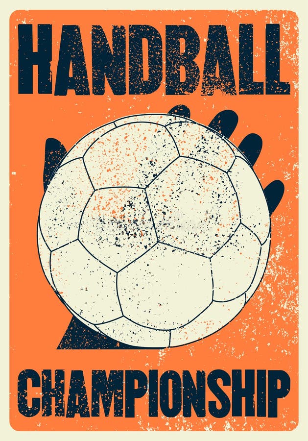 Handball Championship Typographical Vintage Grunge Style Poster. Retro ...