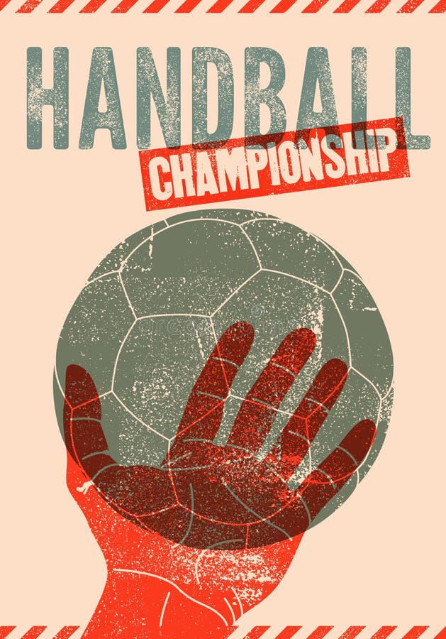 Handball Championship Typographical Vintage Grunge Style Poster. Retro ...