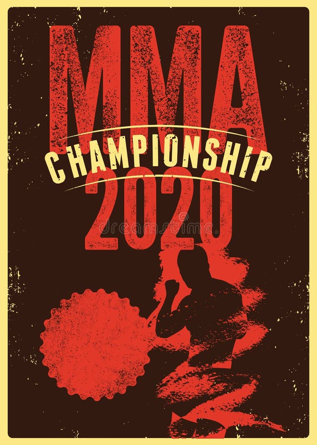MMA Championship 2020 Typographical Vintage Grunge Style Poster with ...