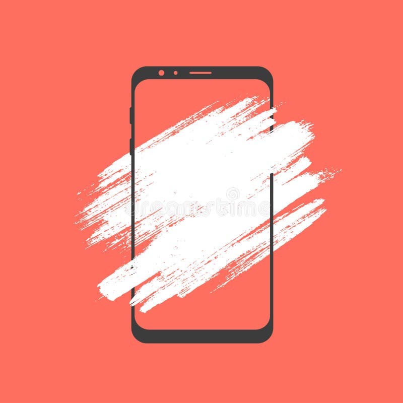 Coral Strip Paint .Roller Brushes with Colors Paint for Text .Grunge ...