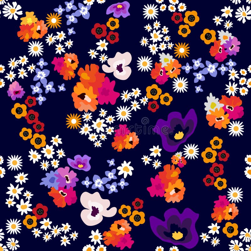 Trendy Fabric Pattern with Small Floral Clusters. Stock Vector ...