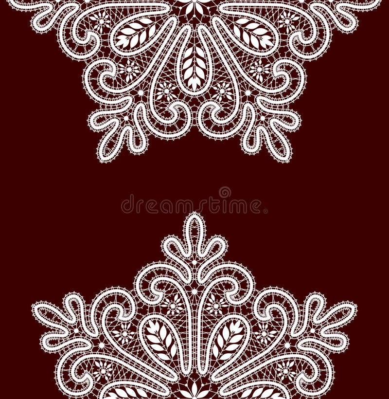White Lace Vector Clip Art. Snowflakes Card. Red Background. Stock ...