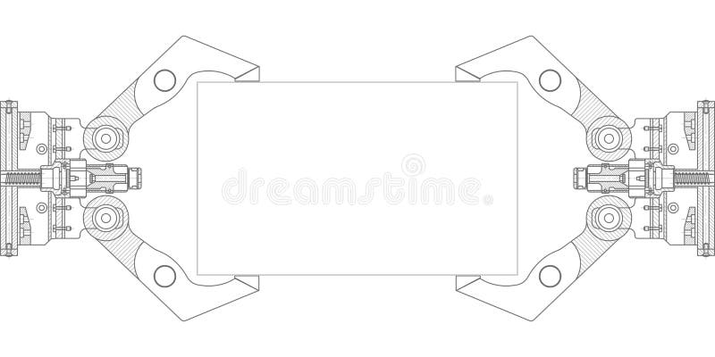 Industrial Robot Manipulator.Mechanical Engineering Drawing .Robotic ...