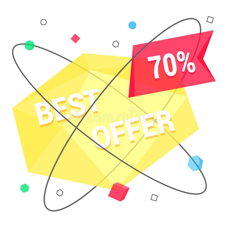 Best Offer Sale Deal Geometric Flat Style Banner Vector Illustration ...