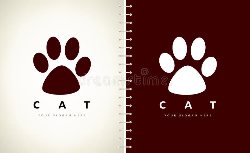 Cat Paw Print Logo - Kitten Logo Vector Stock Vector - Illustration of ...