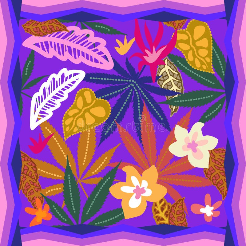 Print with Bold Tropical Shapes. Stock Vector - Illustration of drawing ...