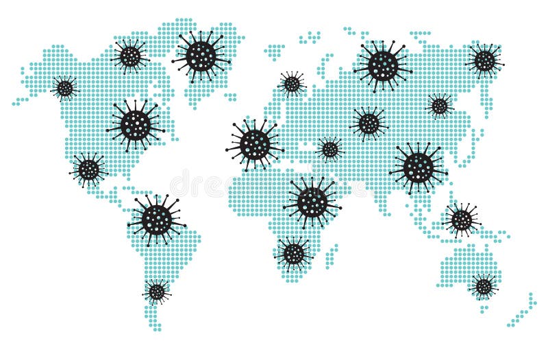 Map of the World and the Spread of the Virus. Stock Vector ...