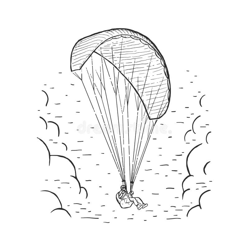 Paraglider Flight With Birds Stock Vector - Illustration of adrenaline ...