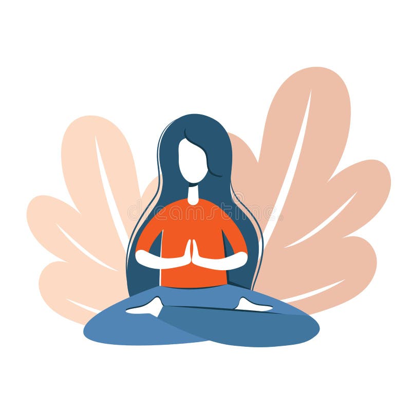 Yoga - Lotus Position stock illustration. Illustration of woman - 1116689
