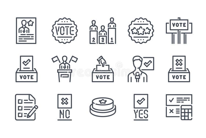 Election and Voting Related Line Icon Set. Stock Vector - Illustration ...