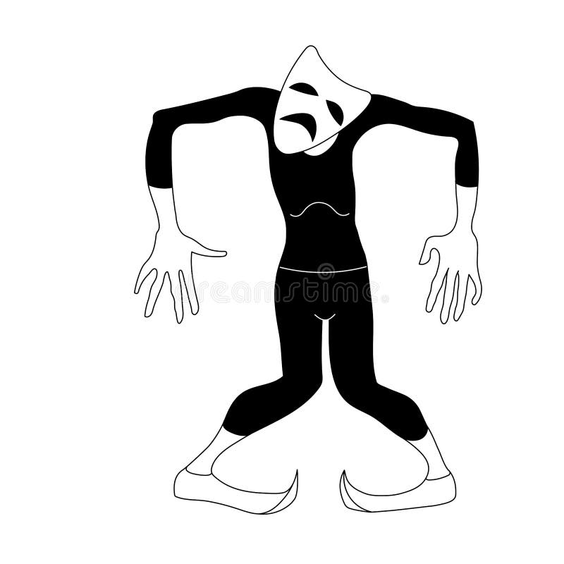 A Dancing Actor on a Stage in Tights & a Theatrical Mask of Tragedy ...