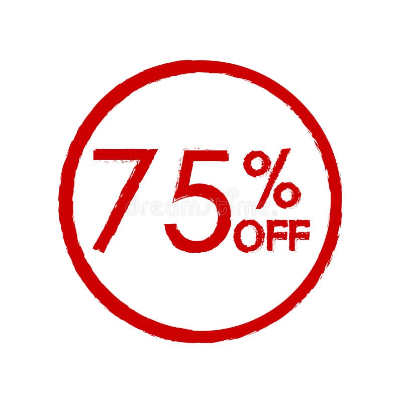 Red 75 PERCENT OFF Rubber Stamp Stock Illustration - Illustration of ...