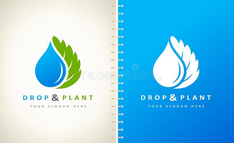 Drop Water and Plant Logo. Eco Vector Design Stock Vector ...