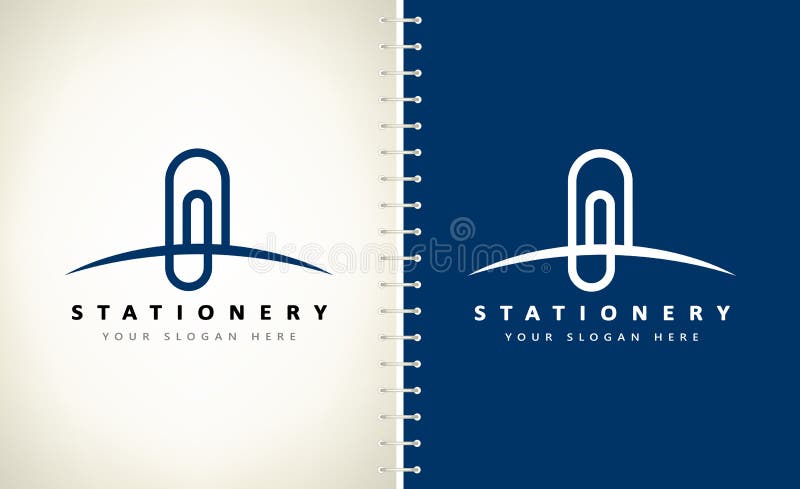 Stationery Logo Vector. Paper Clips Design Stock Vector - Illustration ...