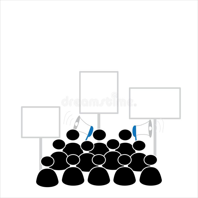 A Group of People Making Their Demands Hold Signs of Protest. Stock ...