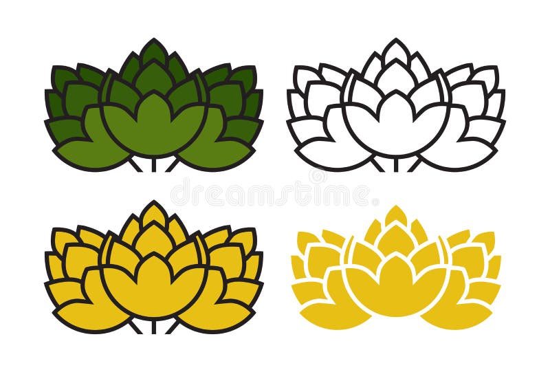 Hop Icons. a Plant Used in Brewing. a Flowering Plant in the Hemp ...