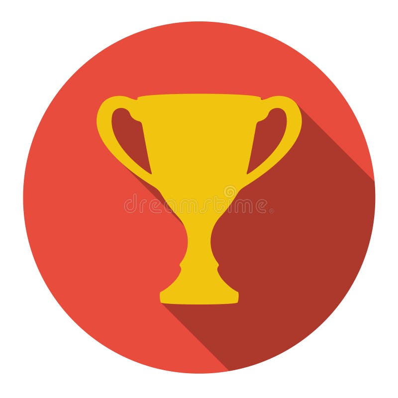 Trophy Cup Icon on a Round Red Frame. Vector Winning Champions Cup Sign ...