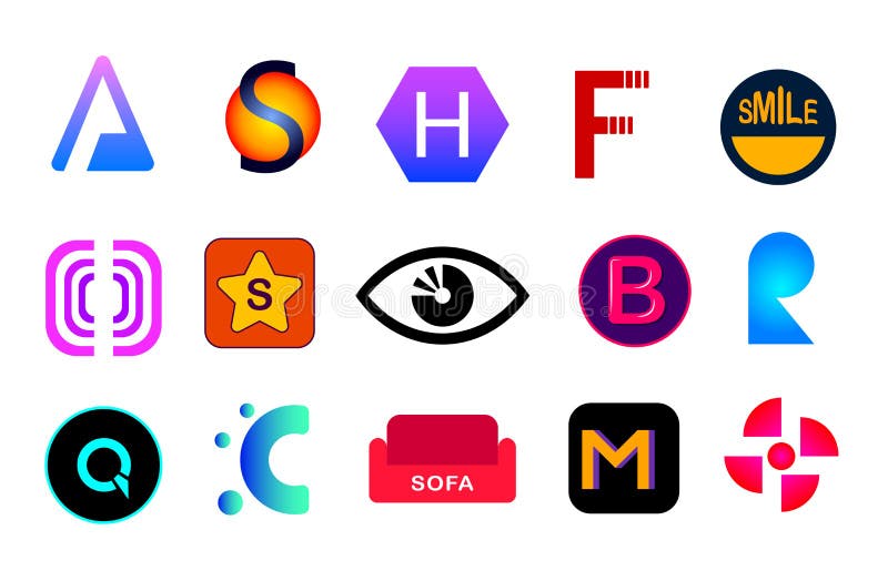 Vector Logo Set, Symbols, Signs Collection, Editable Different Logo ...