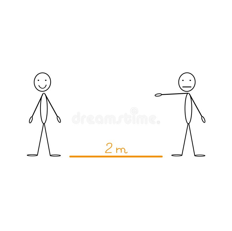 Social Distancing. Keep a Distance of 2 Meters Stock Vector ...