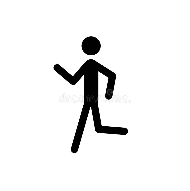 Stick Man Running Isolated on White Background. Stock Vector ...