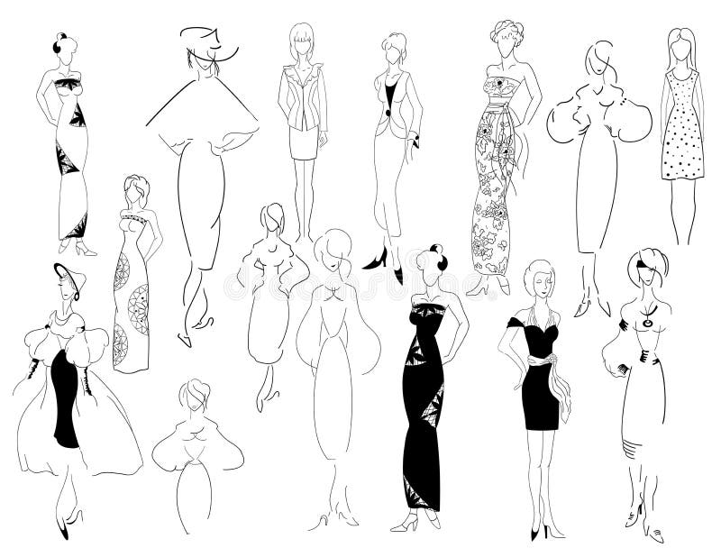 Sketches clothes lines stock vector. Illustration of line - 191381634