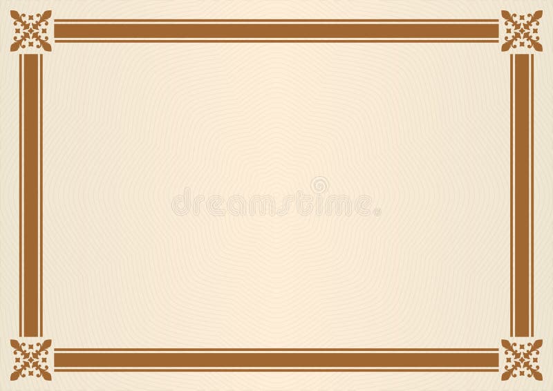 Certificate, Diploma or Voucher Template with Ornamental Border. Vector ...