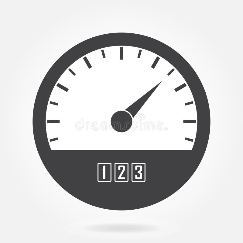 Speedometer Icon. Gauge or Rpm Meter Logo. Fast and Slow Meter. Vector ...