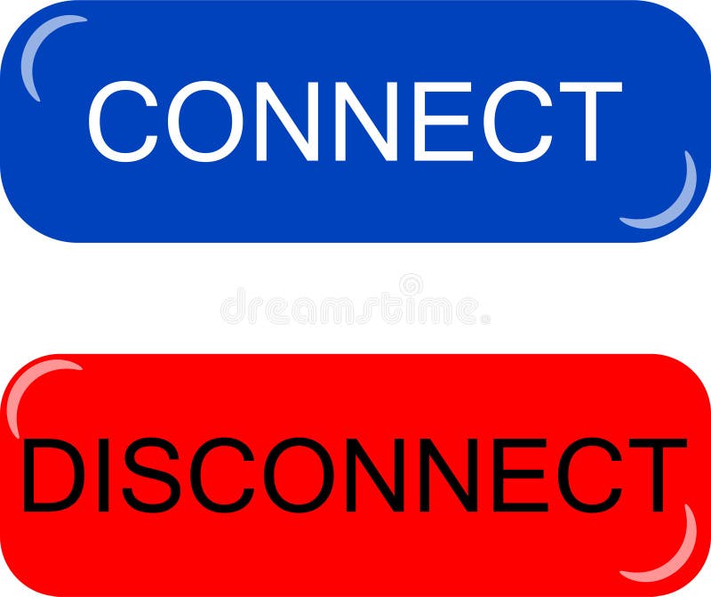 Blue and Red Buttons Connect and Disconnect Stock Vector - Illustration ...
