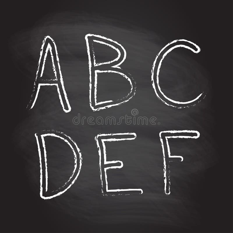 Blackboard Alphabet Illustration Stock Illustration - Illustration of ...