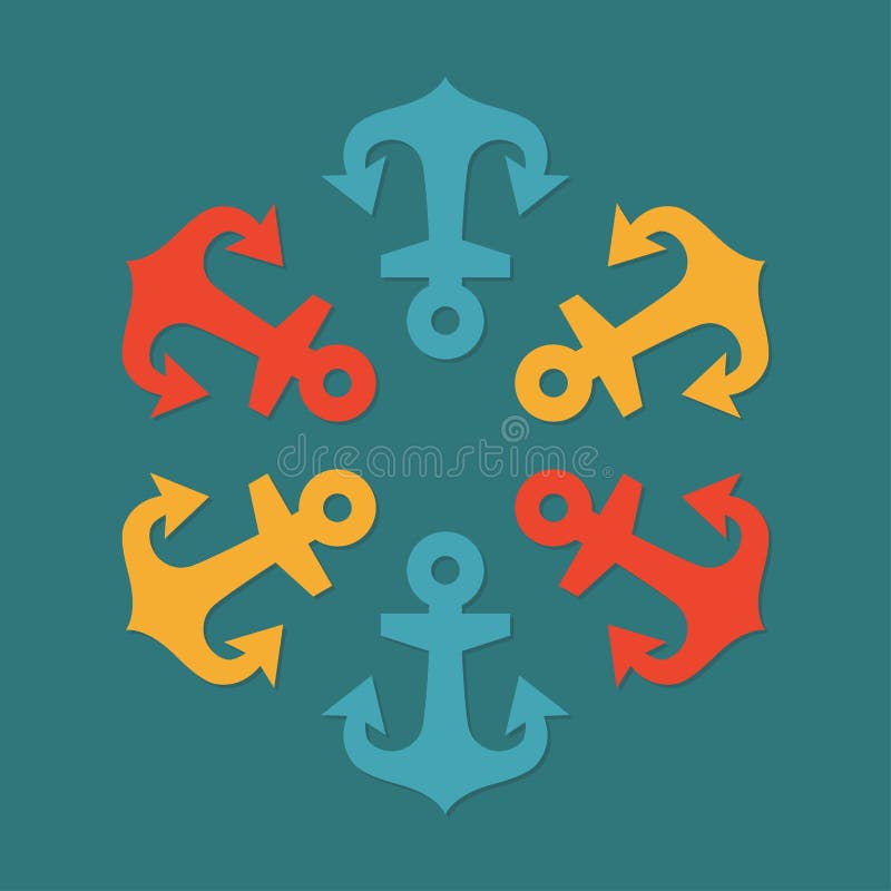 Abstract Anchors. Colorful Vector Illustration. Stock Vector ...