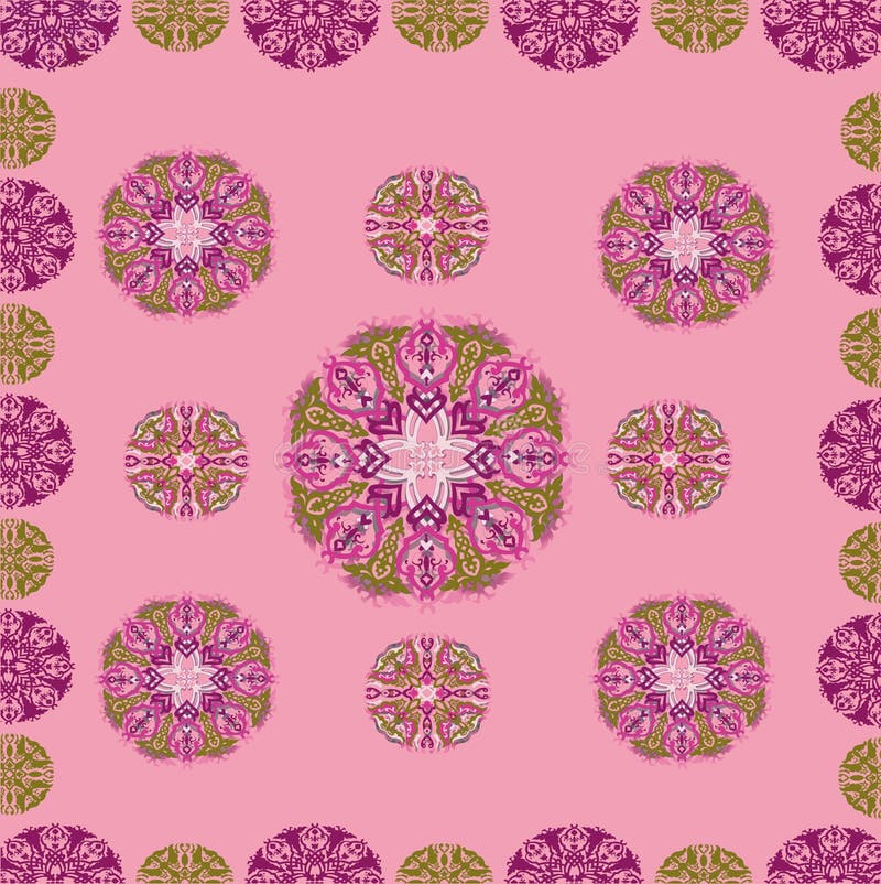 Fuchsia Floral Patterns on the Pink Background Stock Illustration ...