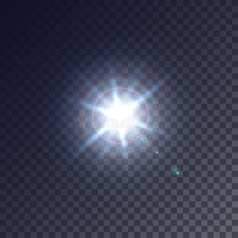 Realistic Vector Lens Flare on a Transparent Background. Bright Flash ...