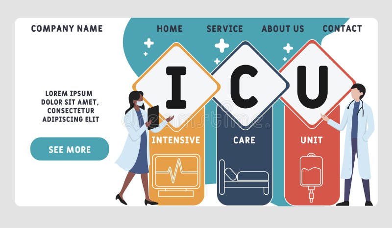 Vector Website Design Template . ICU - Intensive Care Unit, Acronym ...