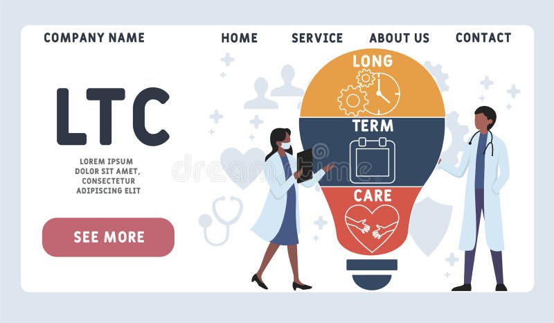 Vector Website Design Template . LTC - Long Term Care. Acronym Medical ...
